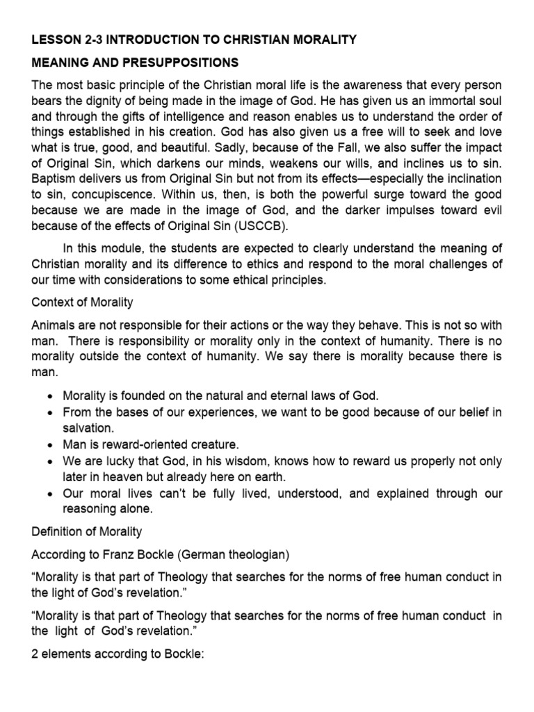Lesson 2 3 Introduction To Morality Meaning and Presuppositions | PDF ...
