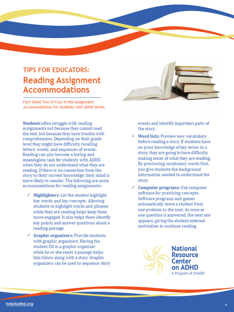 Accommodationsfor Reading Assignments | PDF | Cognitive Science | Learning