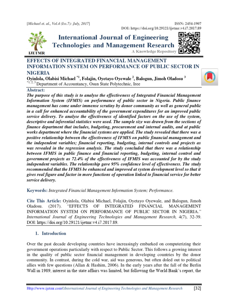 Effects of Integrated Financial Management Informa | PDF | Business ...
