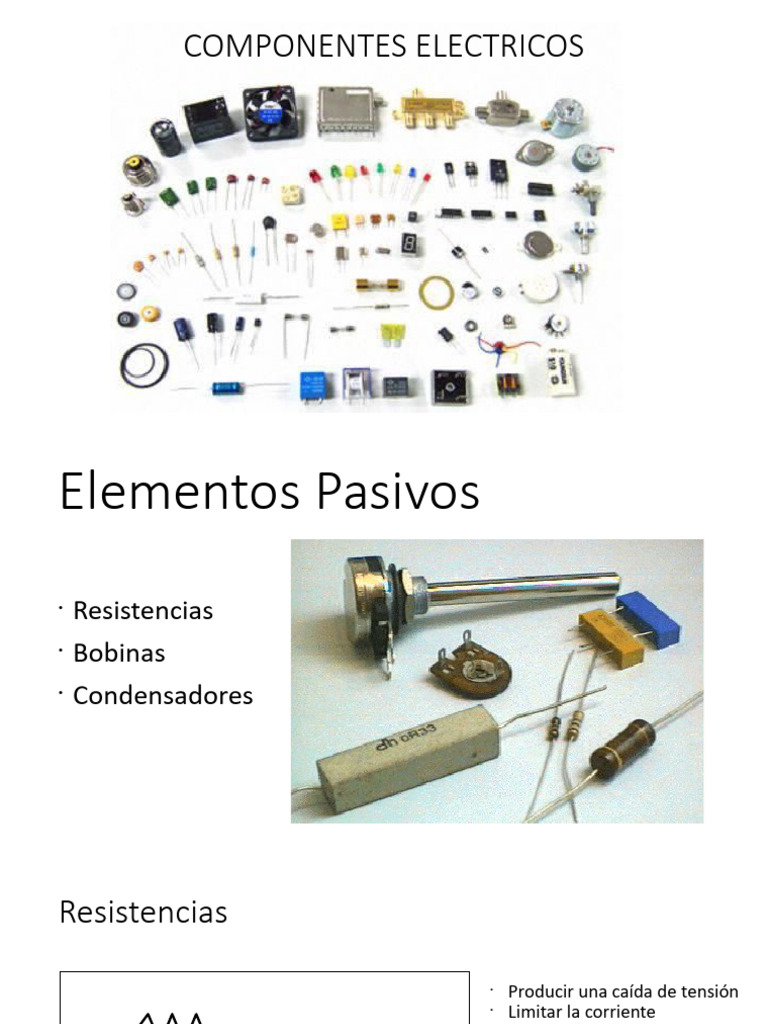 Componentes electricos | PDF | Condensador | Resistencia Eléctrica y ...