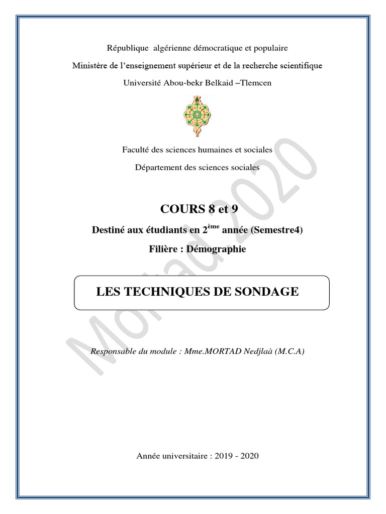 Cours 8 Et 9 - 2ème Année TS | PDF