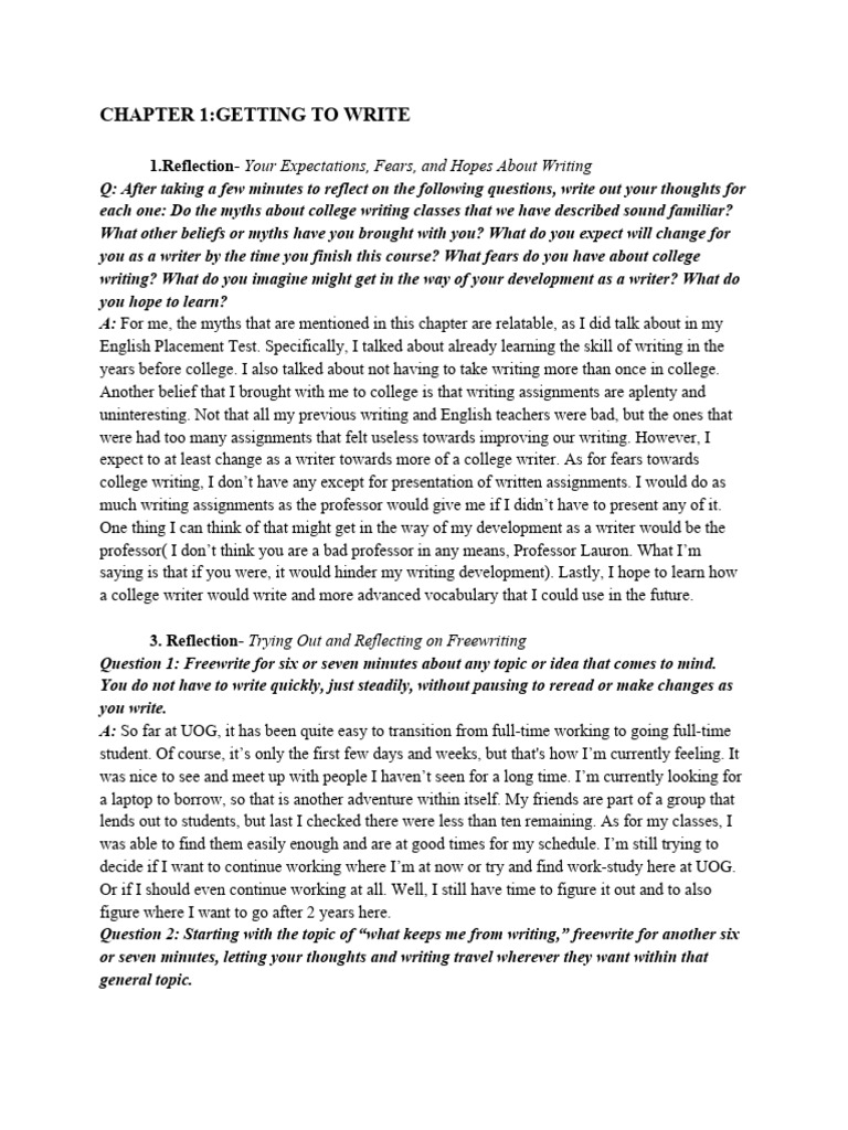 Chapter 1-Getting To Write | PDF | Experience | Expert Chapter 1-Getting To Write | PDF | Experience | Expert