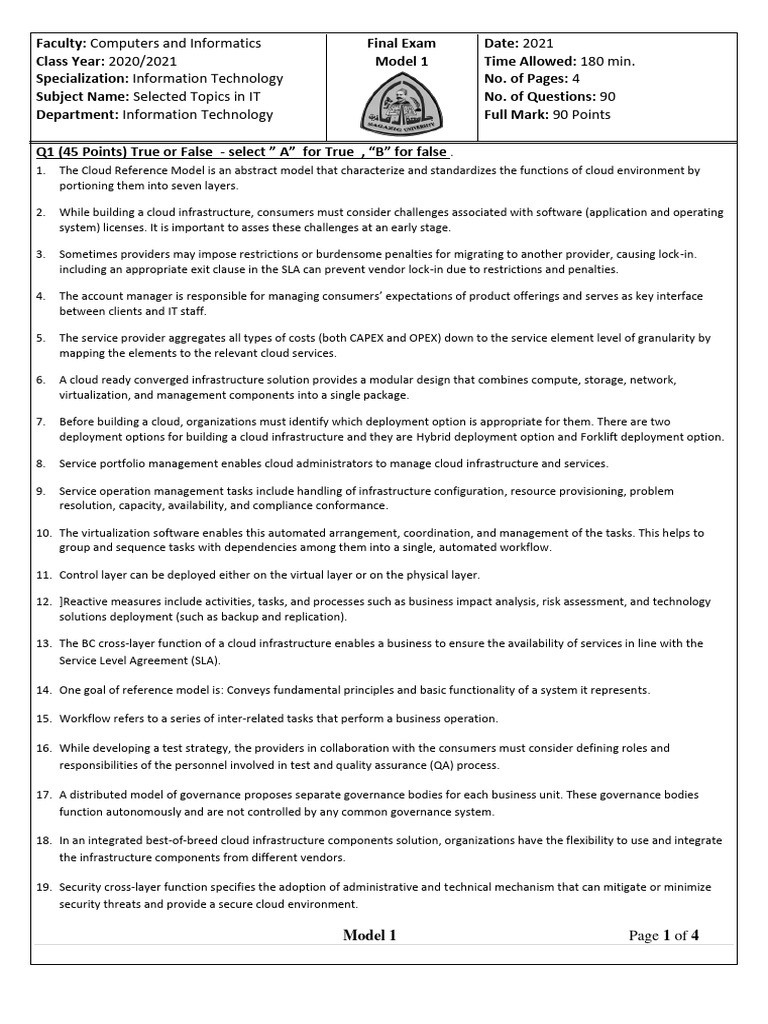 Final 2021 Pdf Cloud Computing Software As A Service