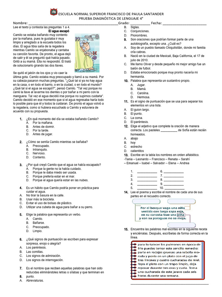 Lee El Texto y Contesta Las Preguntas 1 a 4 | PDF