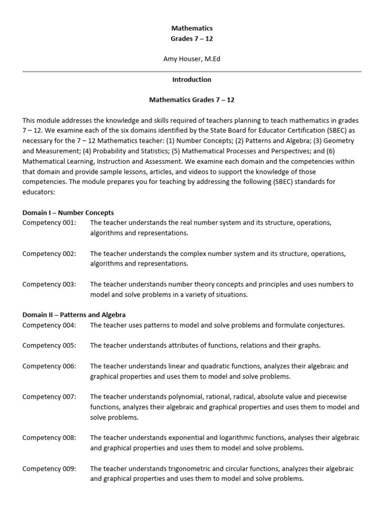 TCR 705 Math 7 - 12 | PDF | Numbers | Quadratic Equation
