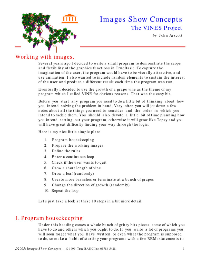 VINES Project: TrueBasic Graphics Guide | PDF | Control Flow | Filename
