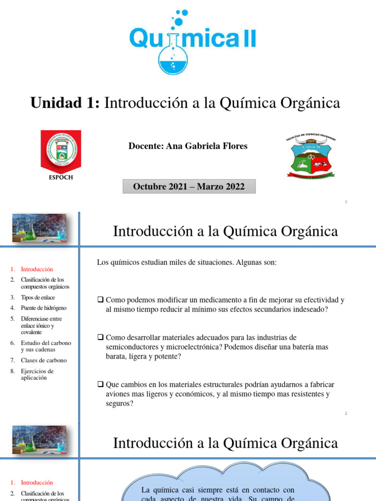 Introducción a la Química Orgánica | PDF | Enlace covalente | Enlace ...