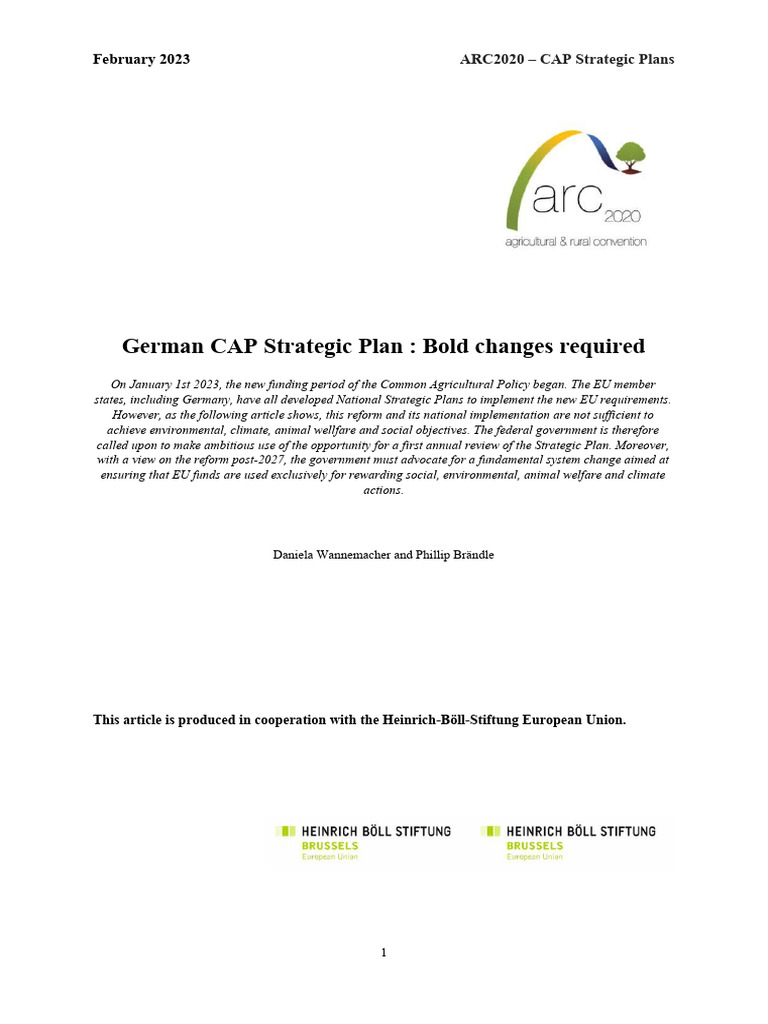 German CAP SP - Bold Changes Required - MM-1 | PDF