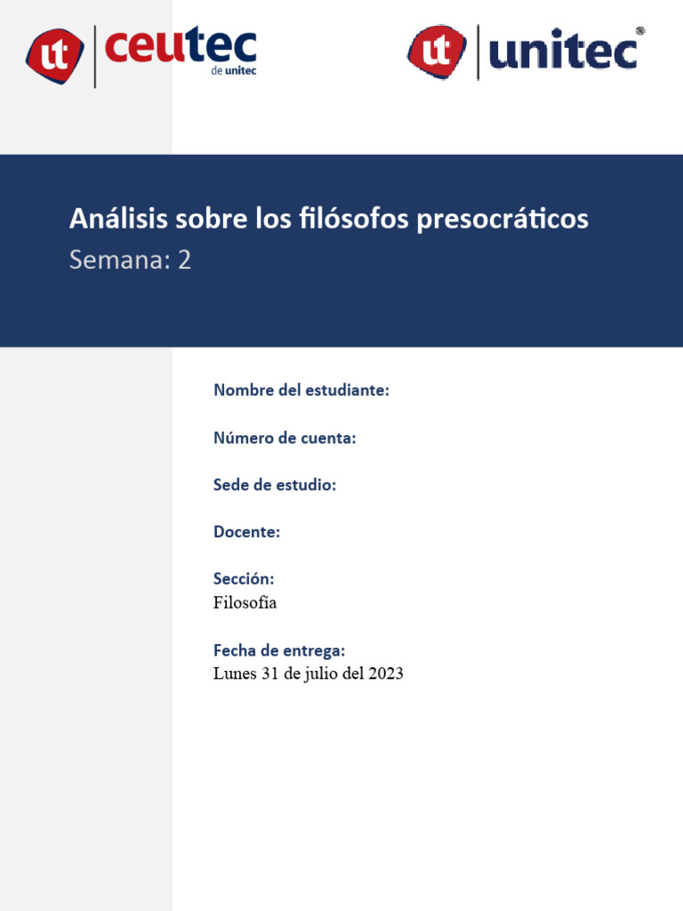 Análisis Sobre Los Filósofos Presocráticos | Descargar gratis PDF | Metafísica | Filosofía ...