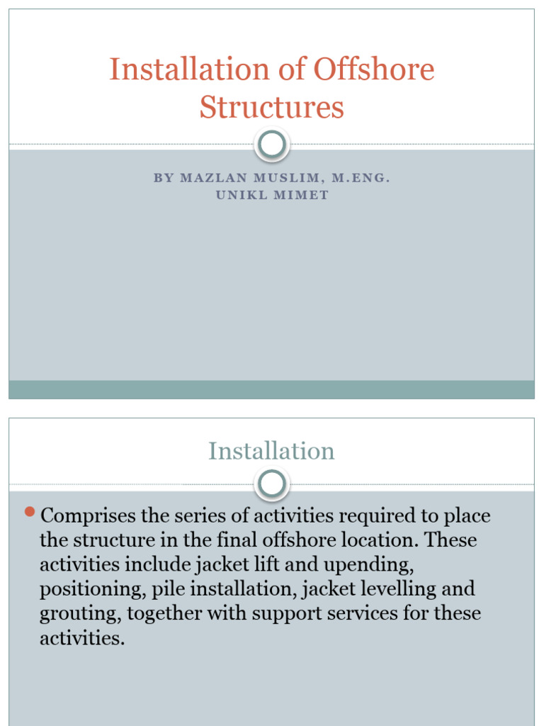 Offshore Jacket Installation Techniques | PDF | Technology & Engineering