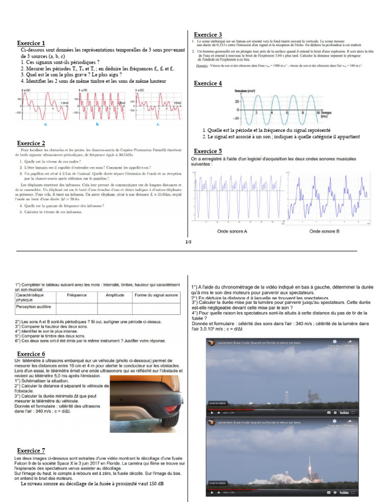 Emission Perception Son Exercices | PDF