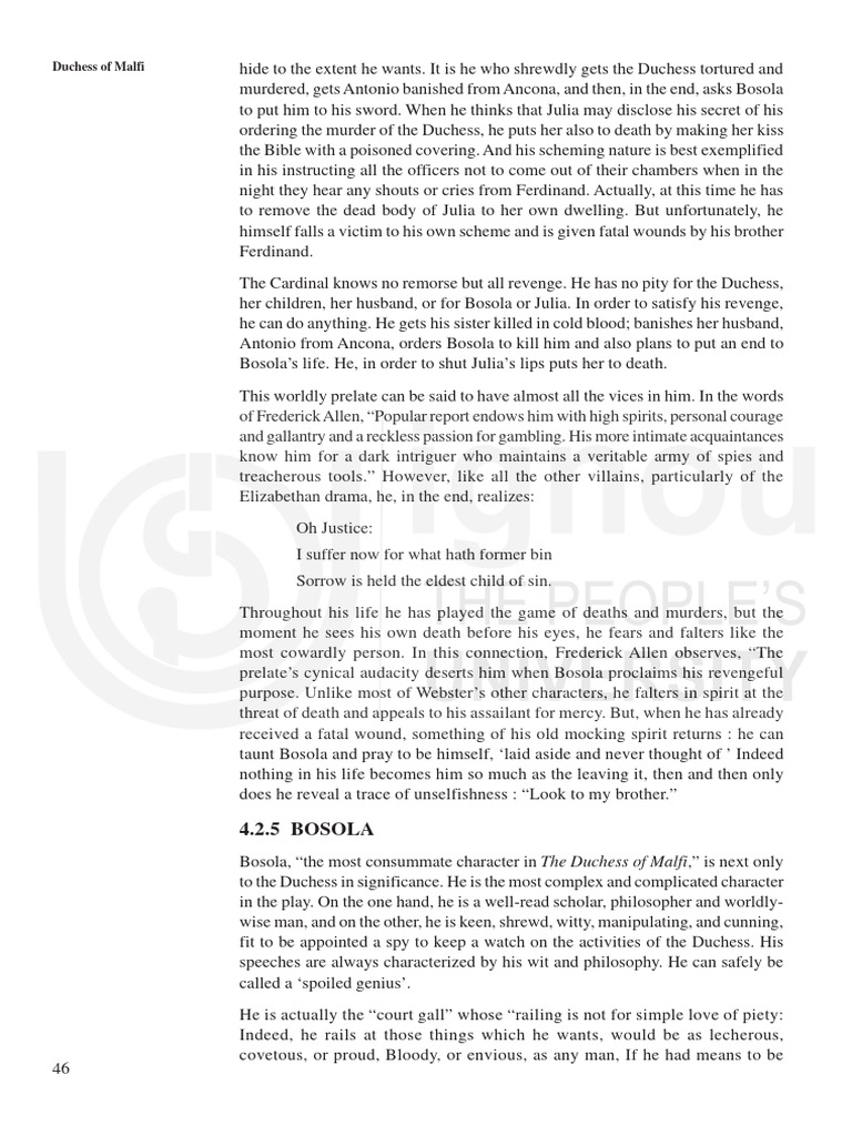 Character of Bosola | PDF