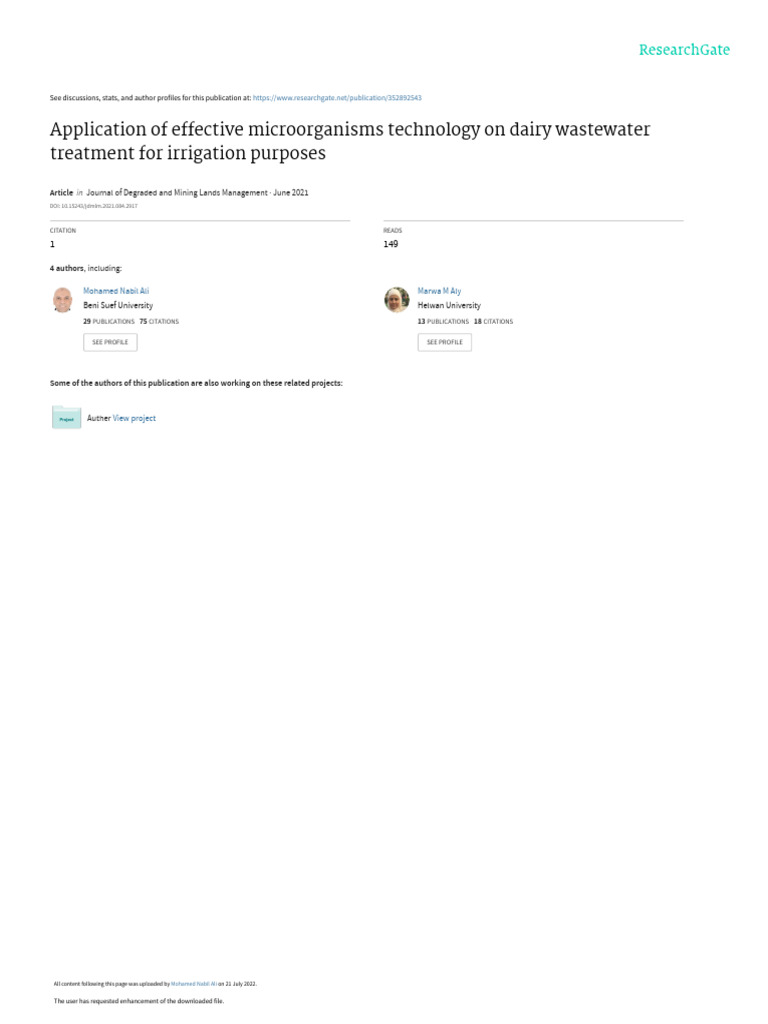 Application of Effective Microorganisms Technology | PDF | Sewage ...