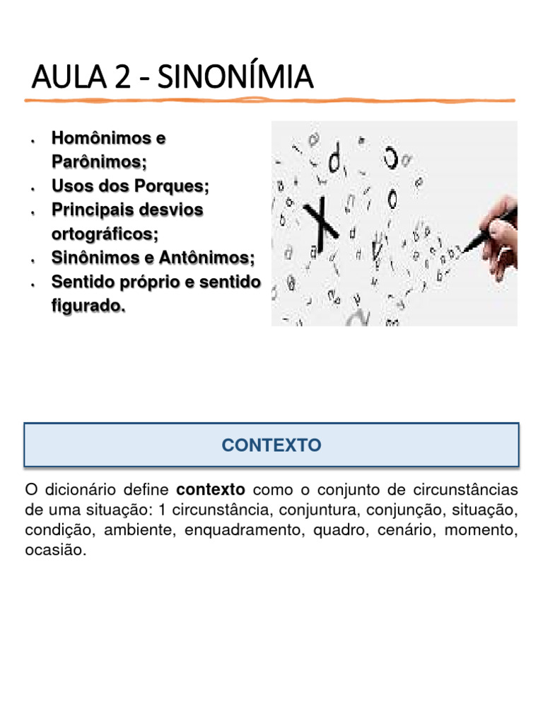Aula 2 - Sinonímia | PDF