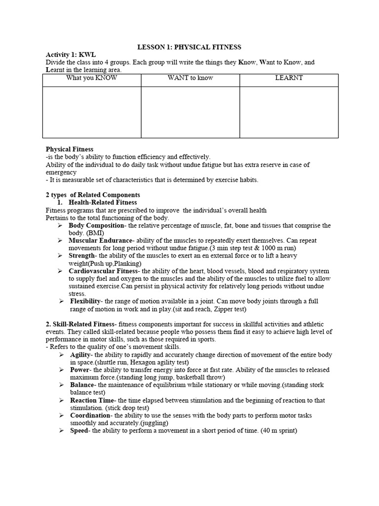 Fitness Handout | PDF