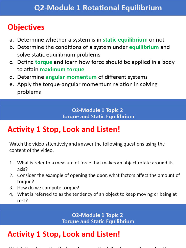 Understanding Torque and Equilibrium | PDF