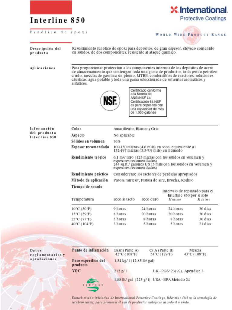 Interline 850 | PDF | Agua | Petróleo