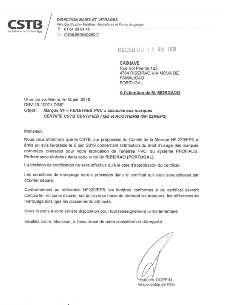 Aprova o CSTB Performance | PDF