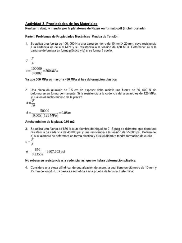 Actividad 3 Ago19 1 | PDF | Fractura | Pascal (Unidad)