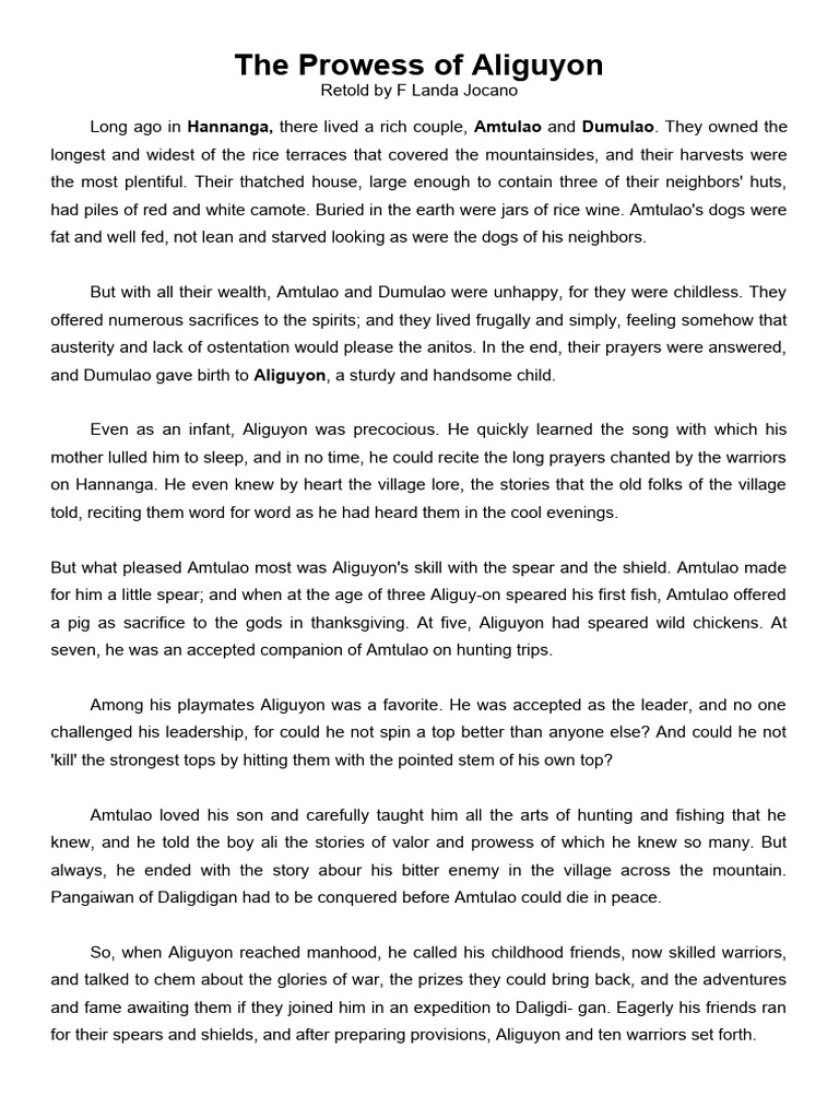 The Prowess of Aliguyon | PDF