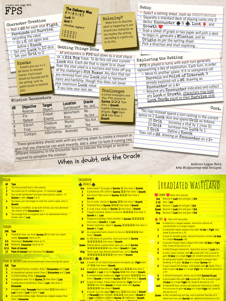 FPS One Page Solo RPG v.03 | PDF