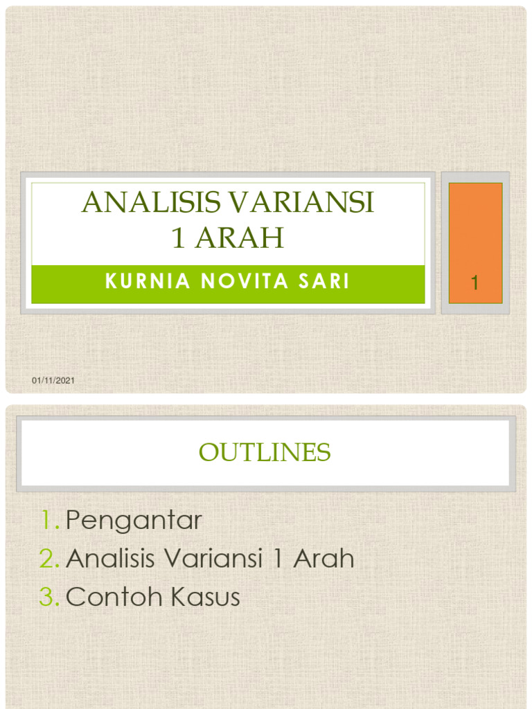Analisis Variansi 1 Arah | PDF | Metode & Bahan Ajar