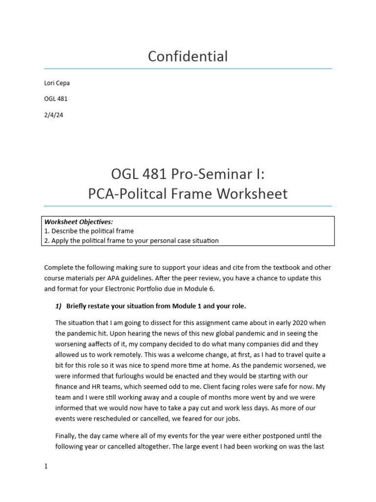 4 Political Frame Worksheet Lcepa | PDF | Leadership | Communication