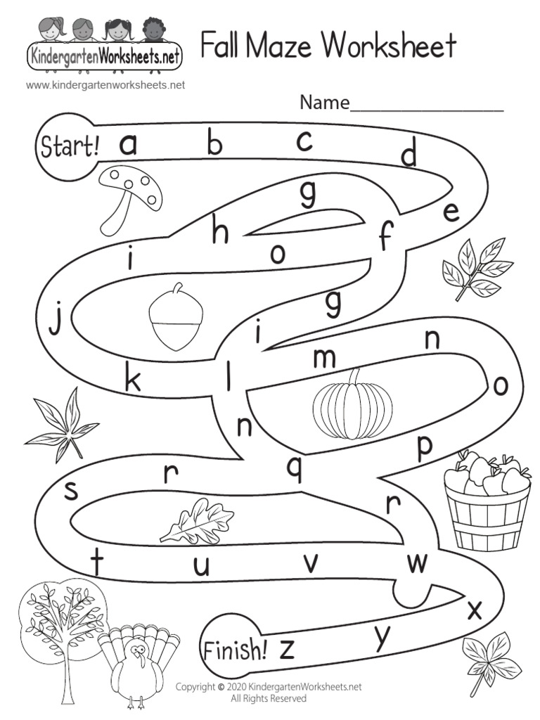 Fall Activity Maze Worksheet | PDF