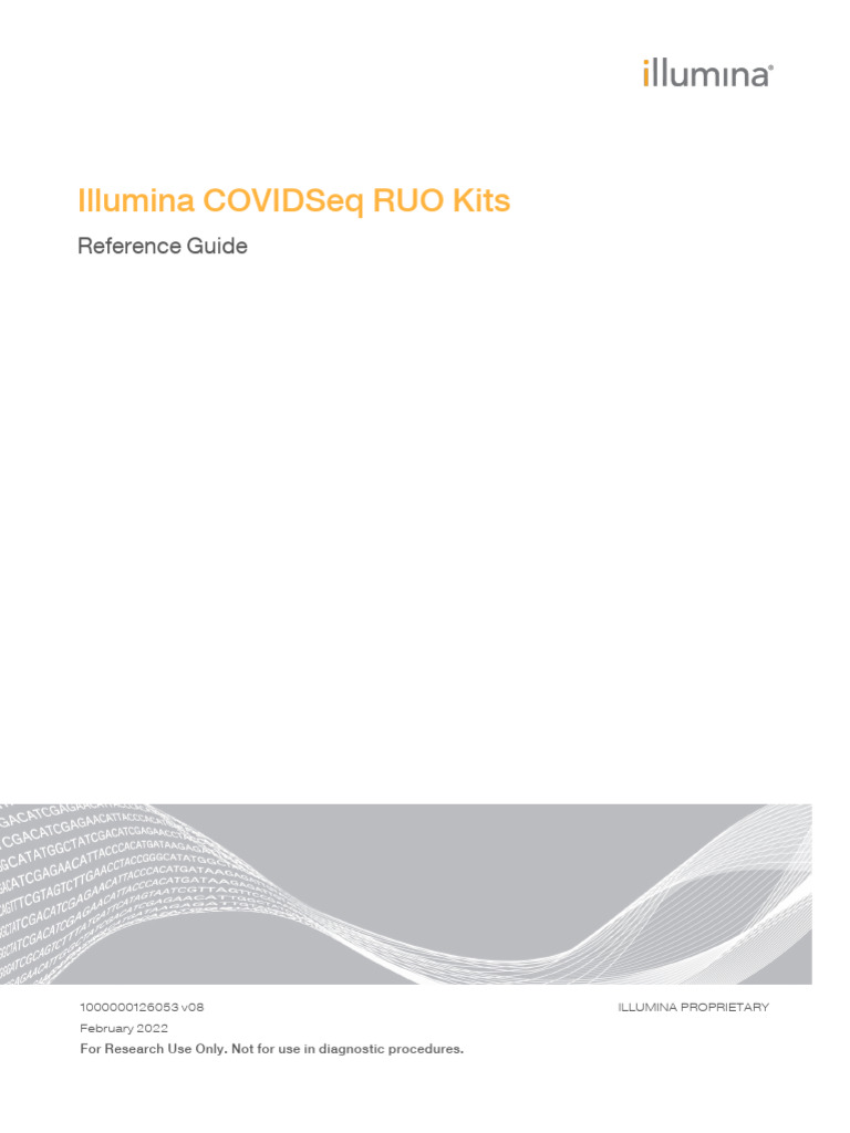Illumina Covidseq Ruo Kits Reference Guide 1000000126053 08 | PDF ...