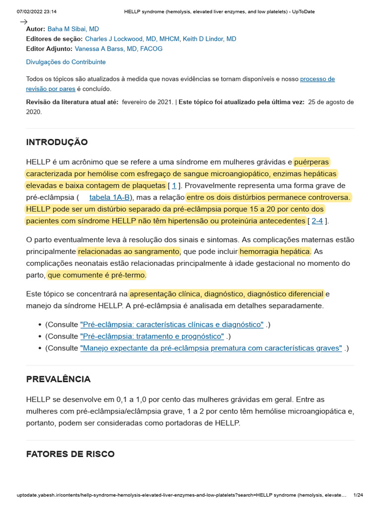 HELLP Syndrome (Hemolysis, Elevated Liver Enzymes, and Low Platelets ...