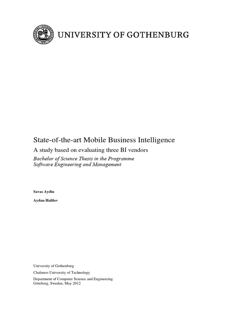 2012 State-Of-The-Art Mobile Business Intelligence | PDF | Business Intelligence | Mobile App
