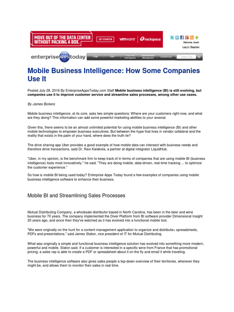 07 2016 Mobile Business Intelligence How Some Companies Use It | PDF ...