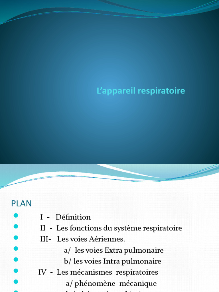 L'appareil Respiratoire ADDA INFSP | PDF