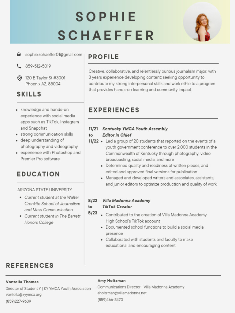 Sophie Schaeffer Resume | PDF