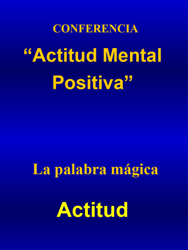 Actitud Mental Positiva | PDF