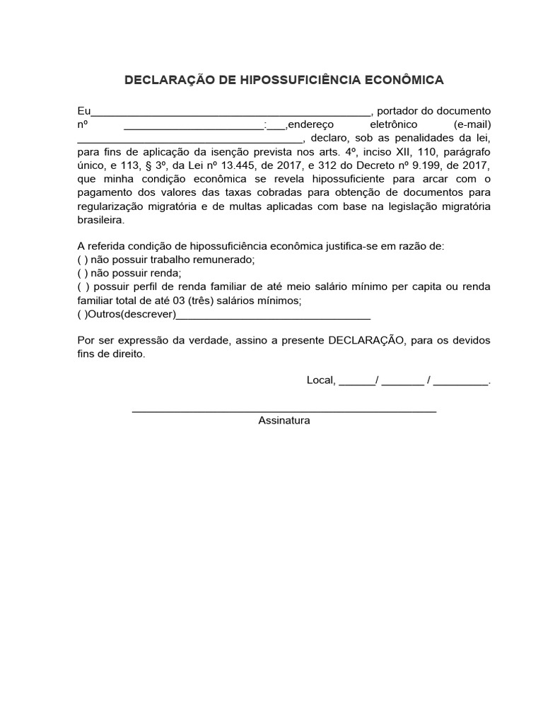 Declarãção de hipo | PDF Declarãção de hipo | PDF