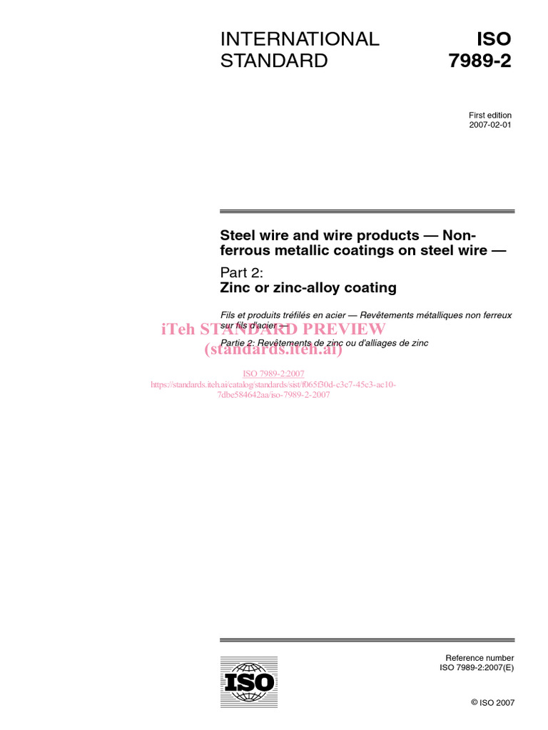 ISO-7989-2-2007 - Coating Requirement | PDF | International ...