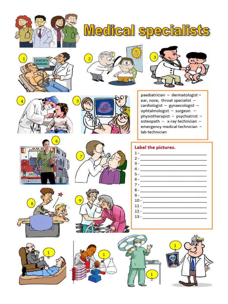 VOCABULARY Medical Specialists | PDF | Technology & Engineering