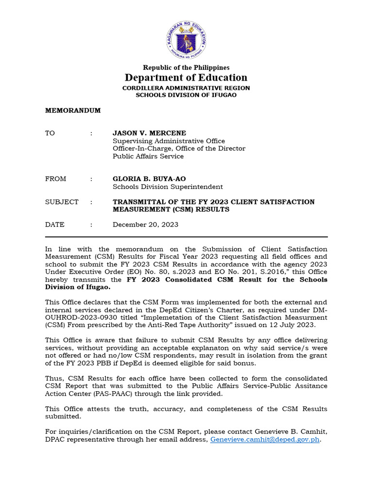 CSM Transmittal | PDF