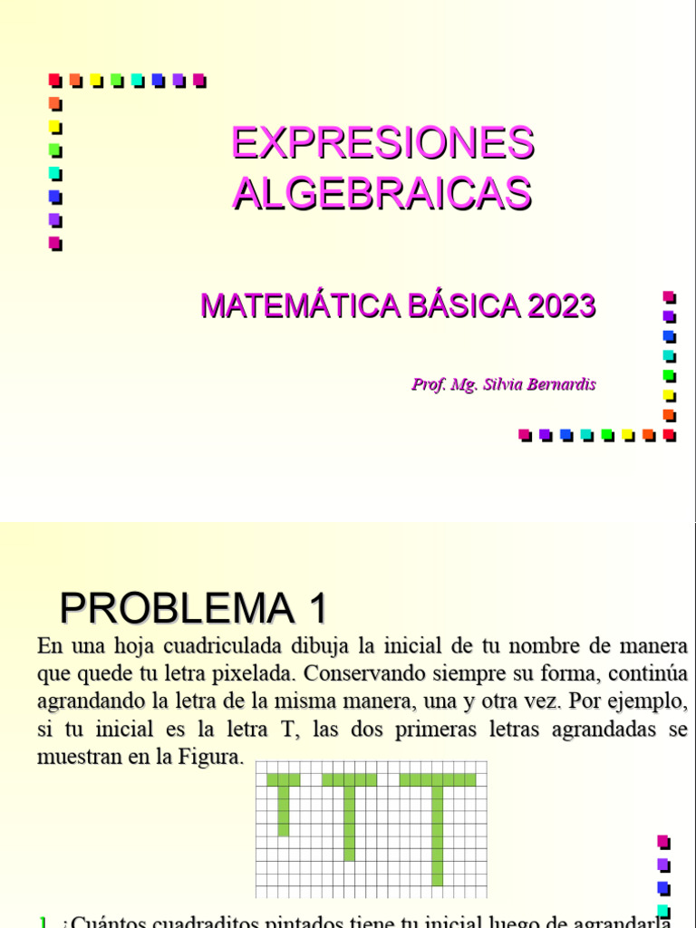 3-Semana 3-Clase Teoría - Expresiones Algebraicas | PDF