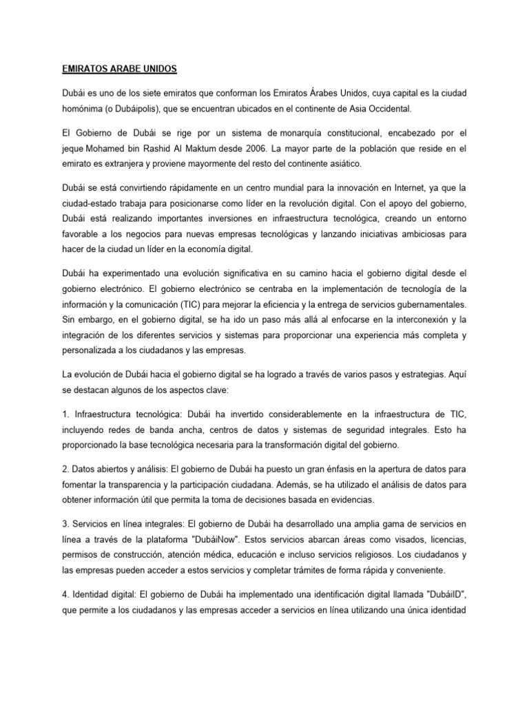 Evolución del Gobierno Digital en Dubái | PDF | Informática
