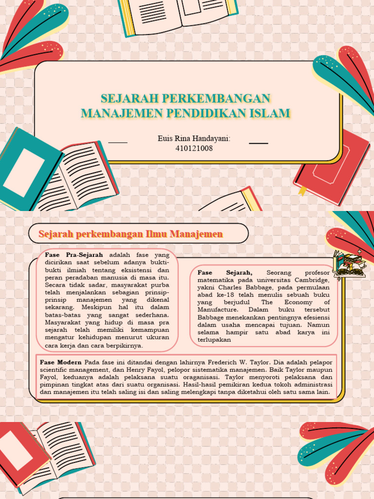 Sejarah Perkembangan Manajemen Pendidikan Islam: Euis Rina Handayani ...