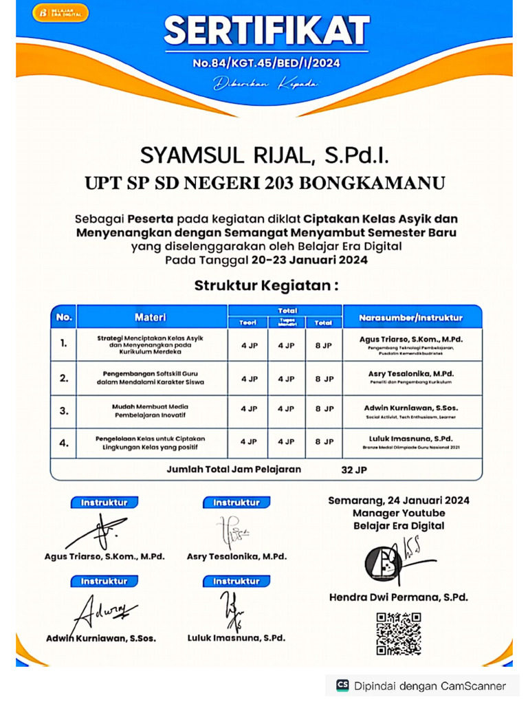 Sertif Syam 24 Jan 2024 | PDF
