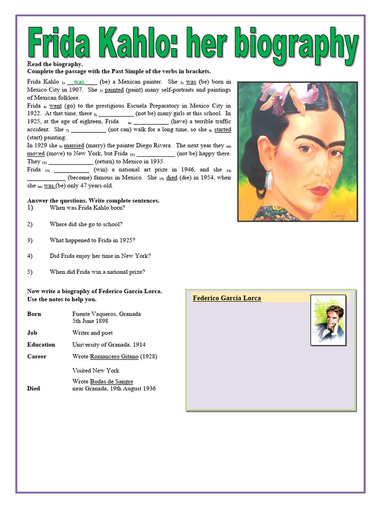 Past Simple Biography | PDF