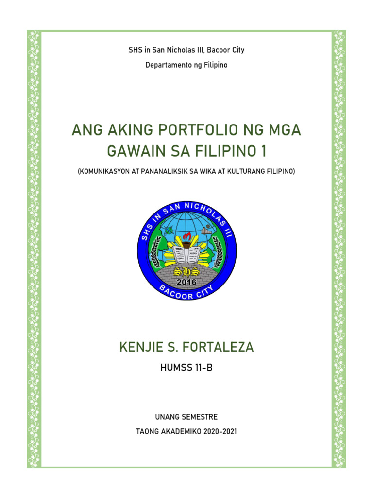 fortaleza-humss11b-portfolio-filipino-1 | PDF