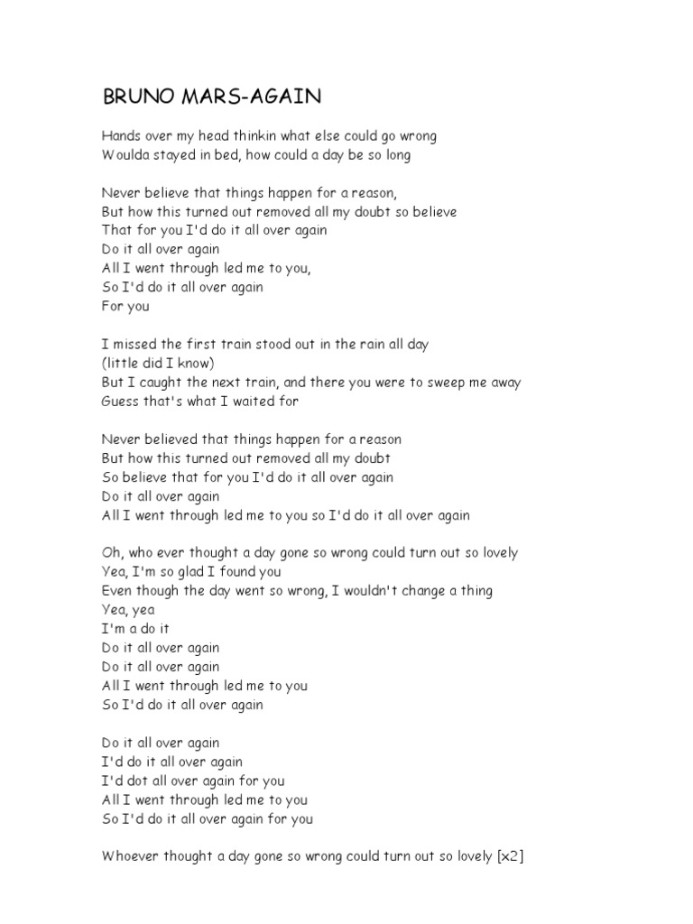 Bruno Mars | PDF | Self-Improvement | Poetry