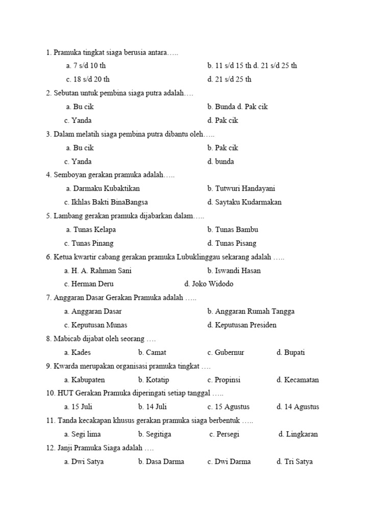 Soal Pilgan Siaga | PDF