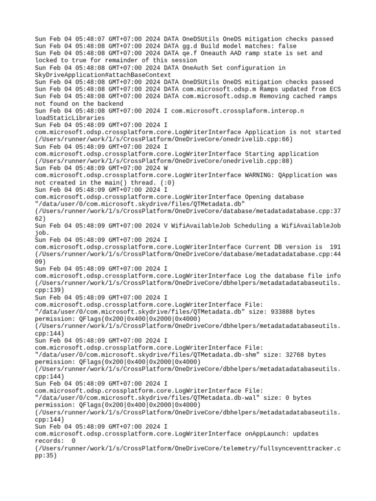OneDrive App Initialization Logs | PDF | Technology & Engineering