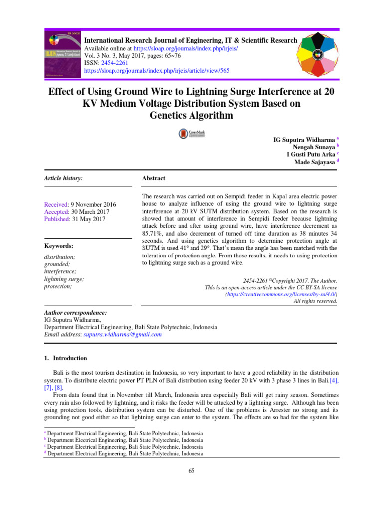 Effect of Using Ground Wire To Lightning Ff16f7a1 | PDF | Electrical ...
