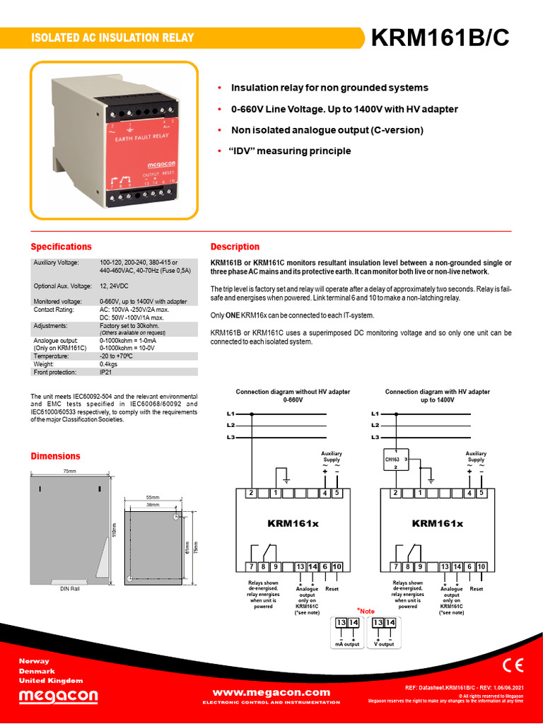 Datasheet KRM161B C | PDF | Relay | Alternating Current